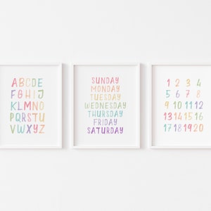 Pastel Alphabet Print Printable nursery wall art Pastel | Etsy