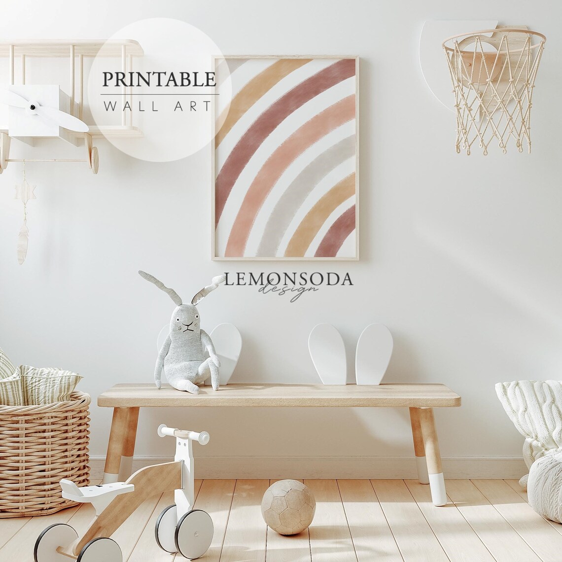 Printable Nursery Boho Rainbow Decor Neutral Boho Rainbow | Etsy