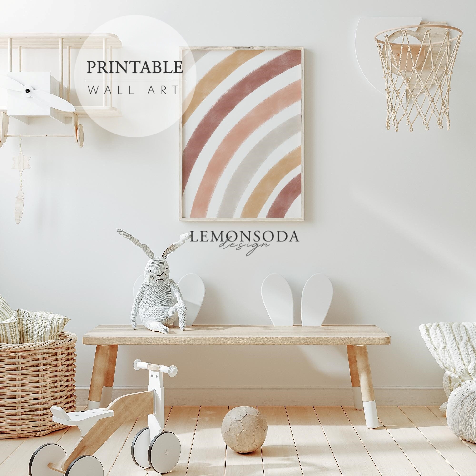 Printable Nursery Boho Rainbow Decor Neutral Boho Rainbow | Etsy