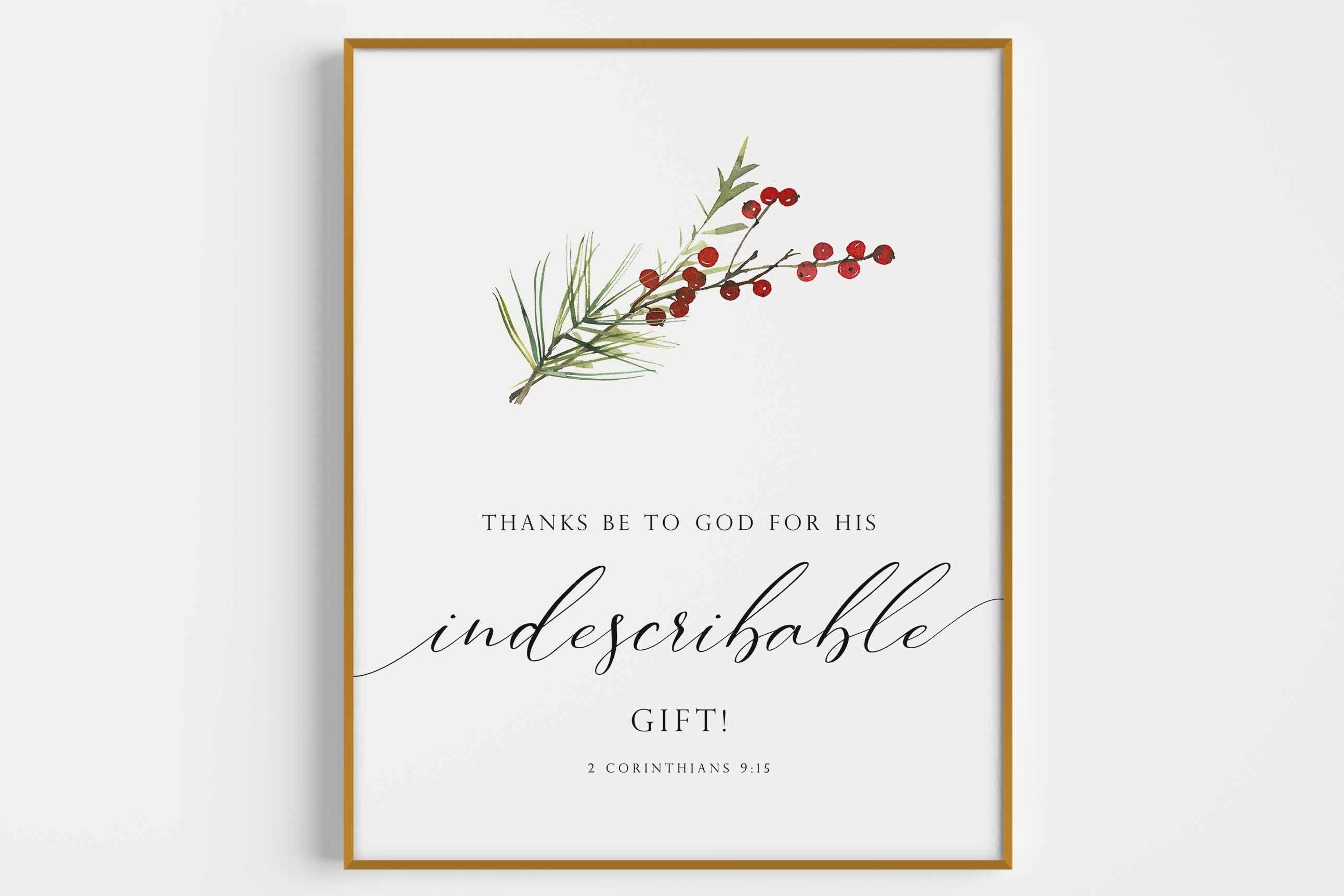 2 Corinthians 9:15 Print Christmas Home Decor Christmas - Etsy