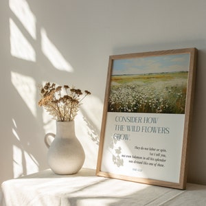 Consider the Wild Flower Grow Printable Vintage Flower Filed Landscape ...