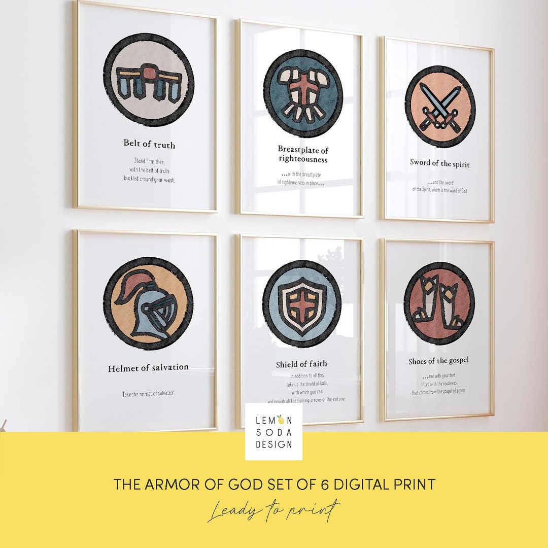 The Armor of God Set of 6 Digital Print Bundle Ephesians - Etsy