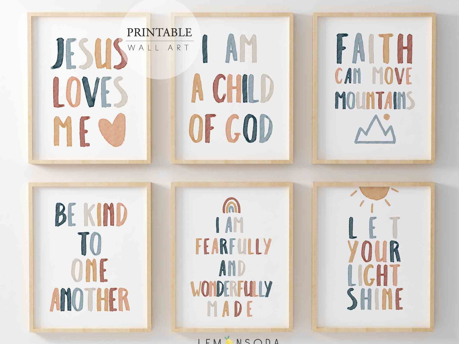 Christian Nursery Wall Decor Set of 6 Bible Verse Wall Art - Etsy