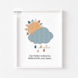 The Lords Prayer Set of 6 Printables ,boho Christian Sunday Bible ...