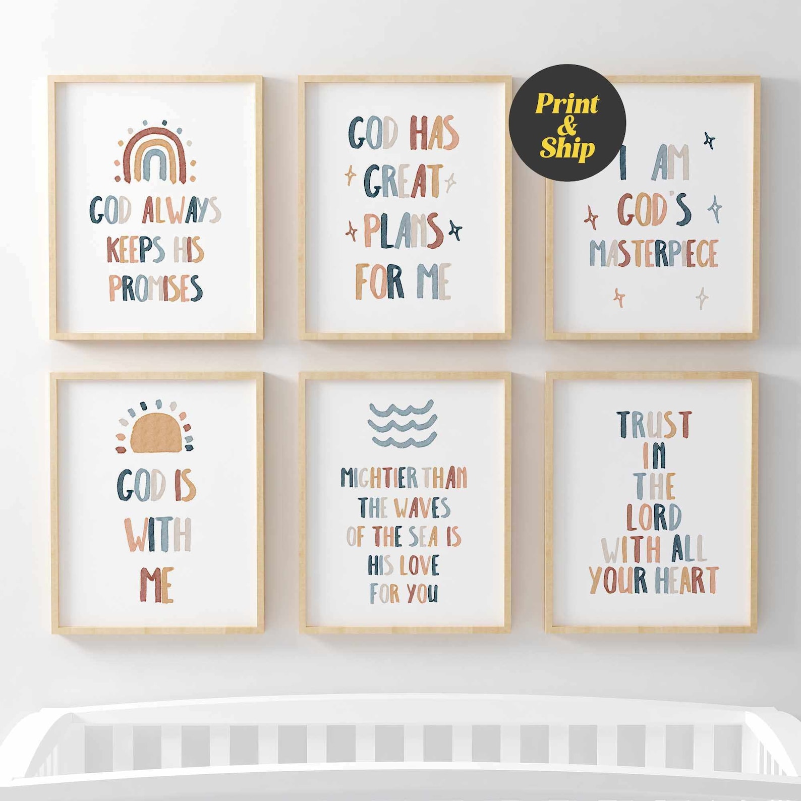 Kids Bible Verse Nursery Posters: Christian Scripture Wall Art (set of ...
