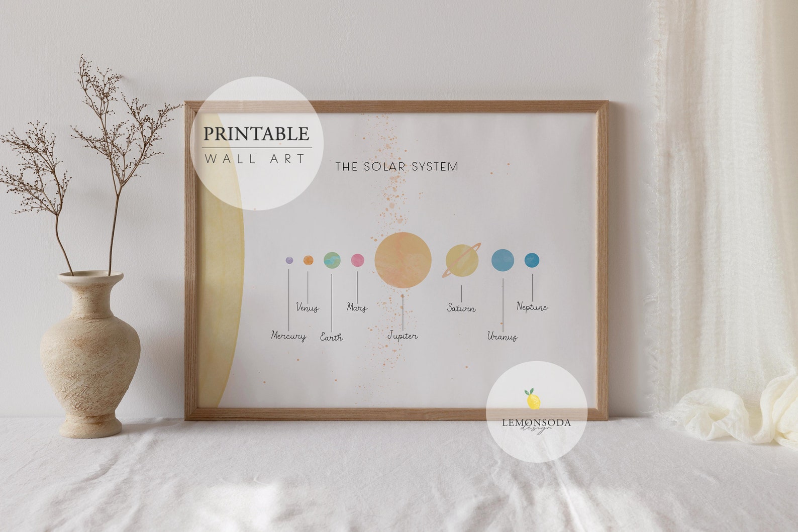 Printable Pastel Solar System Print Solar System Poster | Etsy
