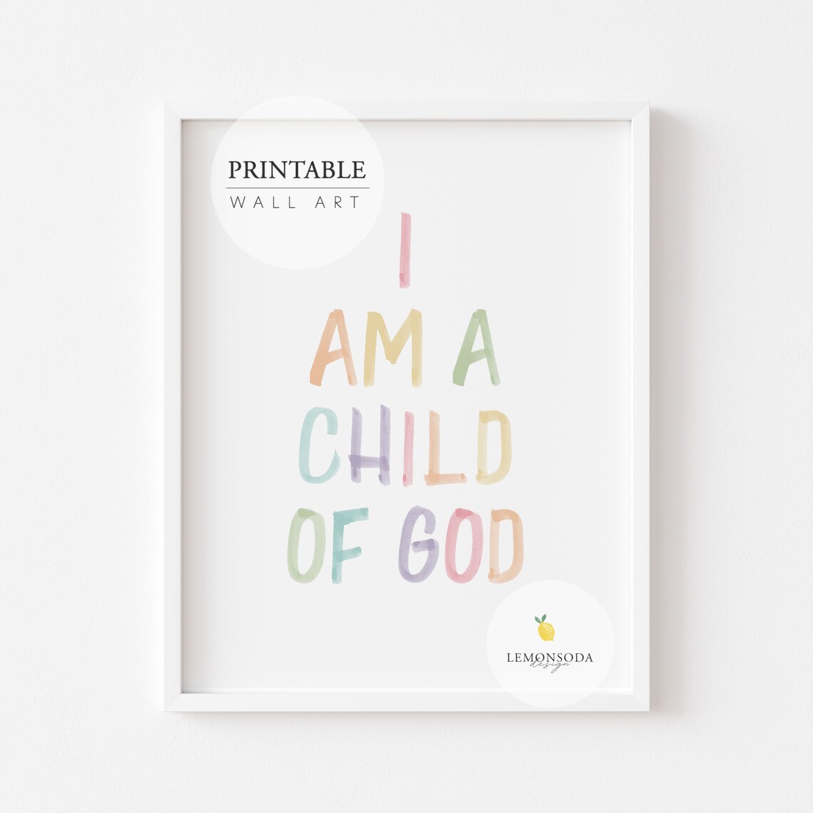I Am a Child of God Print Kids Room Bible Verse Wall Decor | Etsy