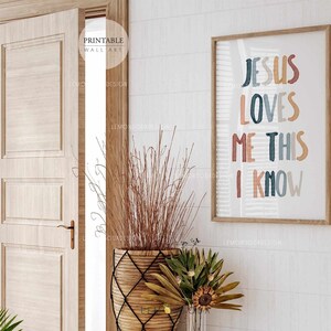Jesus Loves Me This I Know Christian Kids Educational Poster PRINTABLE ...