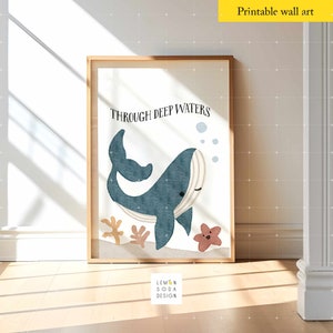 When You Go Through Deep Water, Set of 3 Christian Nursery Wall Art ...