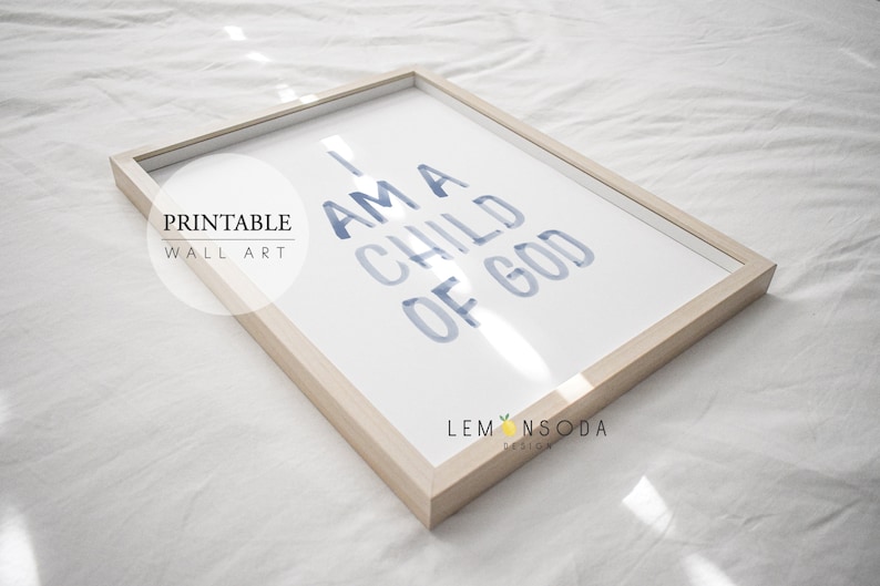 I Am a Child of God Print Kids Room Poster Nursery Bible | Etsy