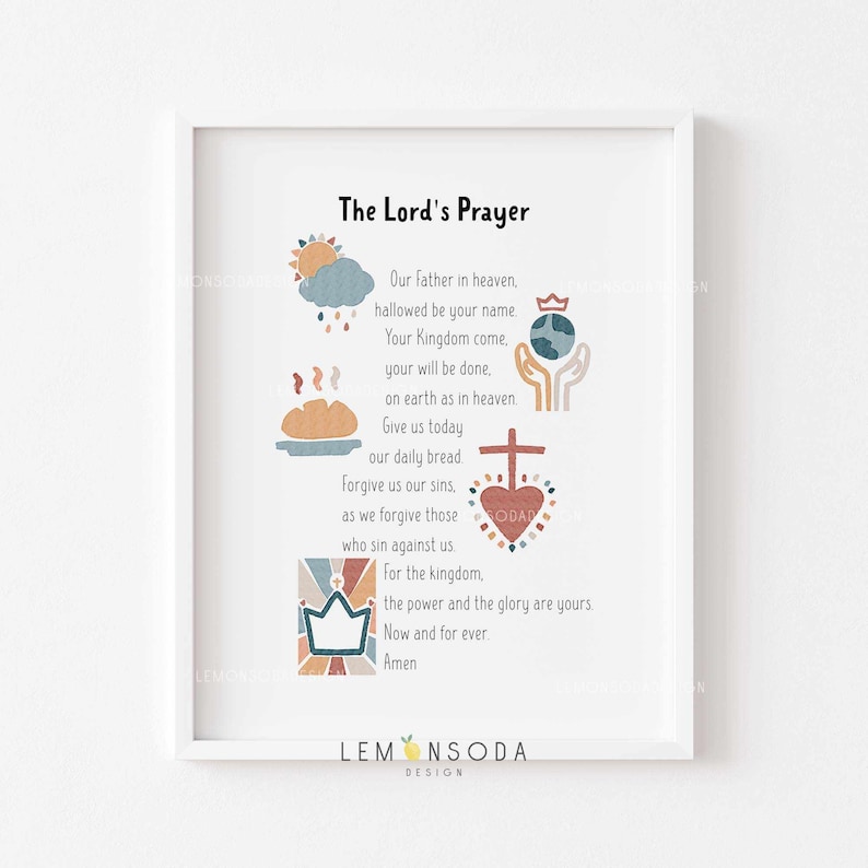 The Lord Prayer Printable Kids Sunday School Poster Church - Etsy