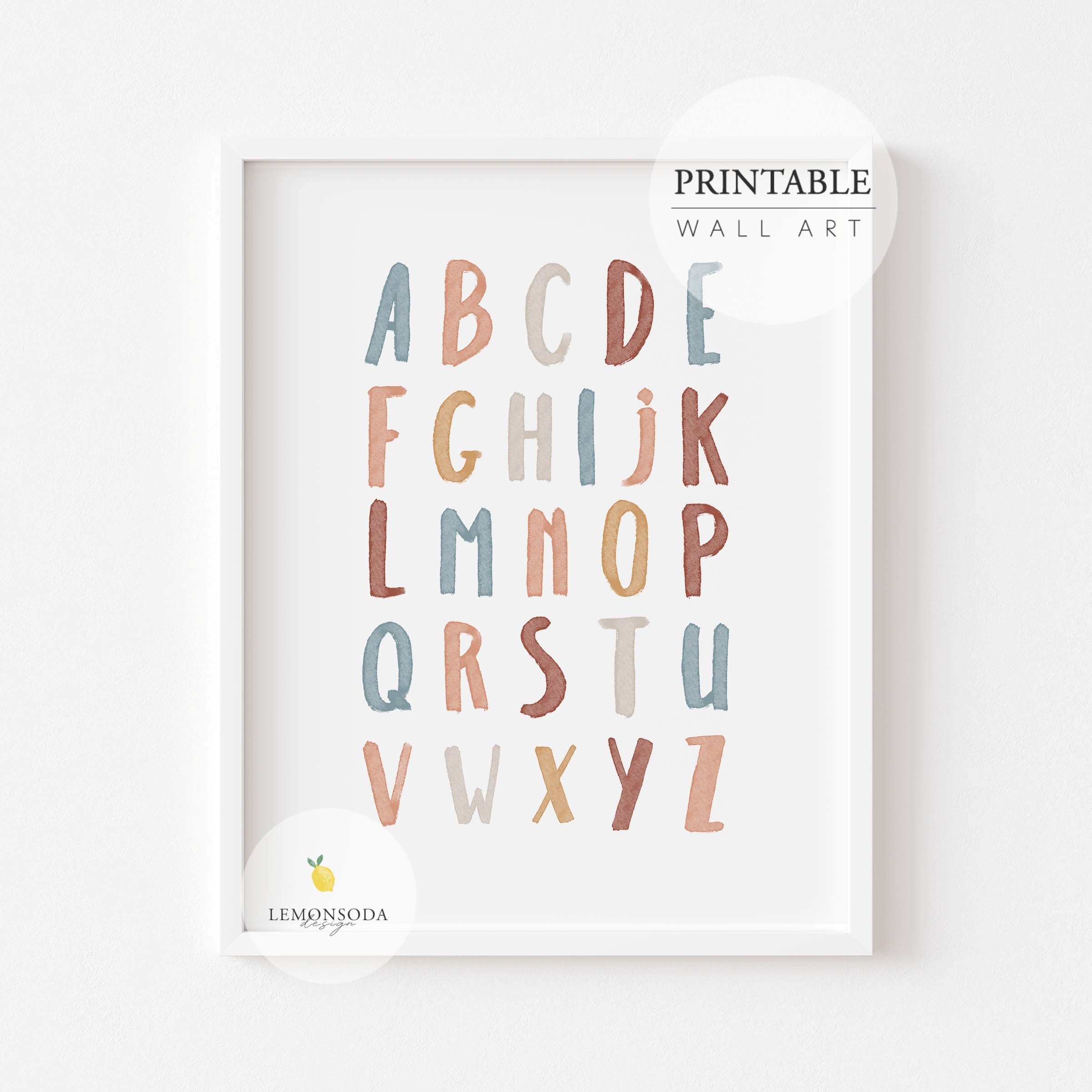 Printable Nursery Wall Art Montessori ABC Poster Set of 6 - Etsy