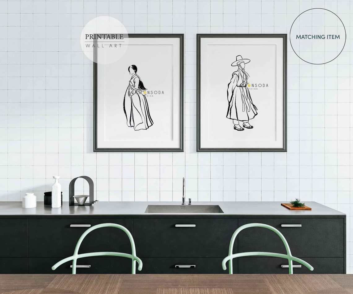 Printable Korean Art Korean Art Print Korean Line Drawing - Etsy