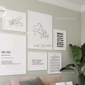 Set of 4 Music Room Decor, Music Teacher Student Wall Art, Music Score ...