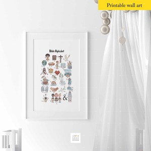 Kids Bible Alphabet Print, Printable Christians Educational Wall Art ...