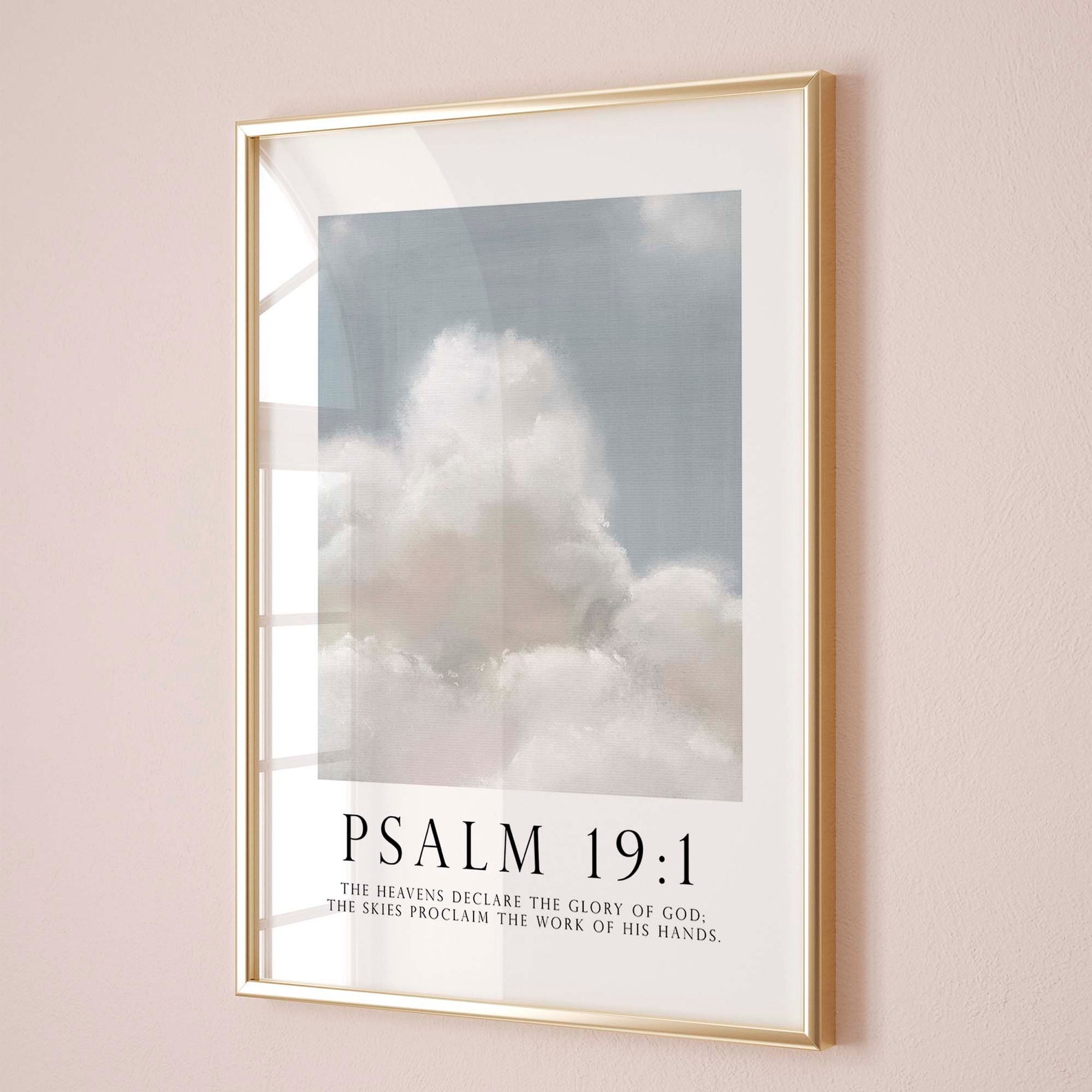 Psalm 19:1 Print Printable Bible Wall Art Sky Cloud Heaven - Etsy