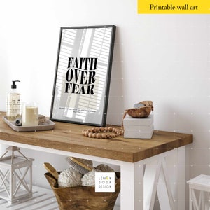 Faith Over Fear Print: Christian Minimalist Wall Art (digital Download ...