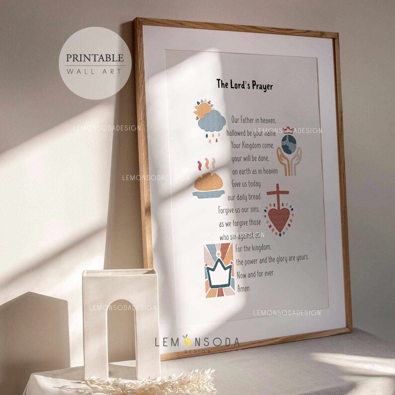 The Lord Prayer Printable Kids Sunday School Poster Church - Etsy