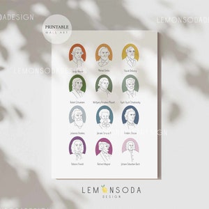 Classical Composers Portrait Print: Music Room Decor (digital Download ...