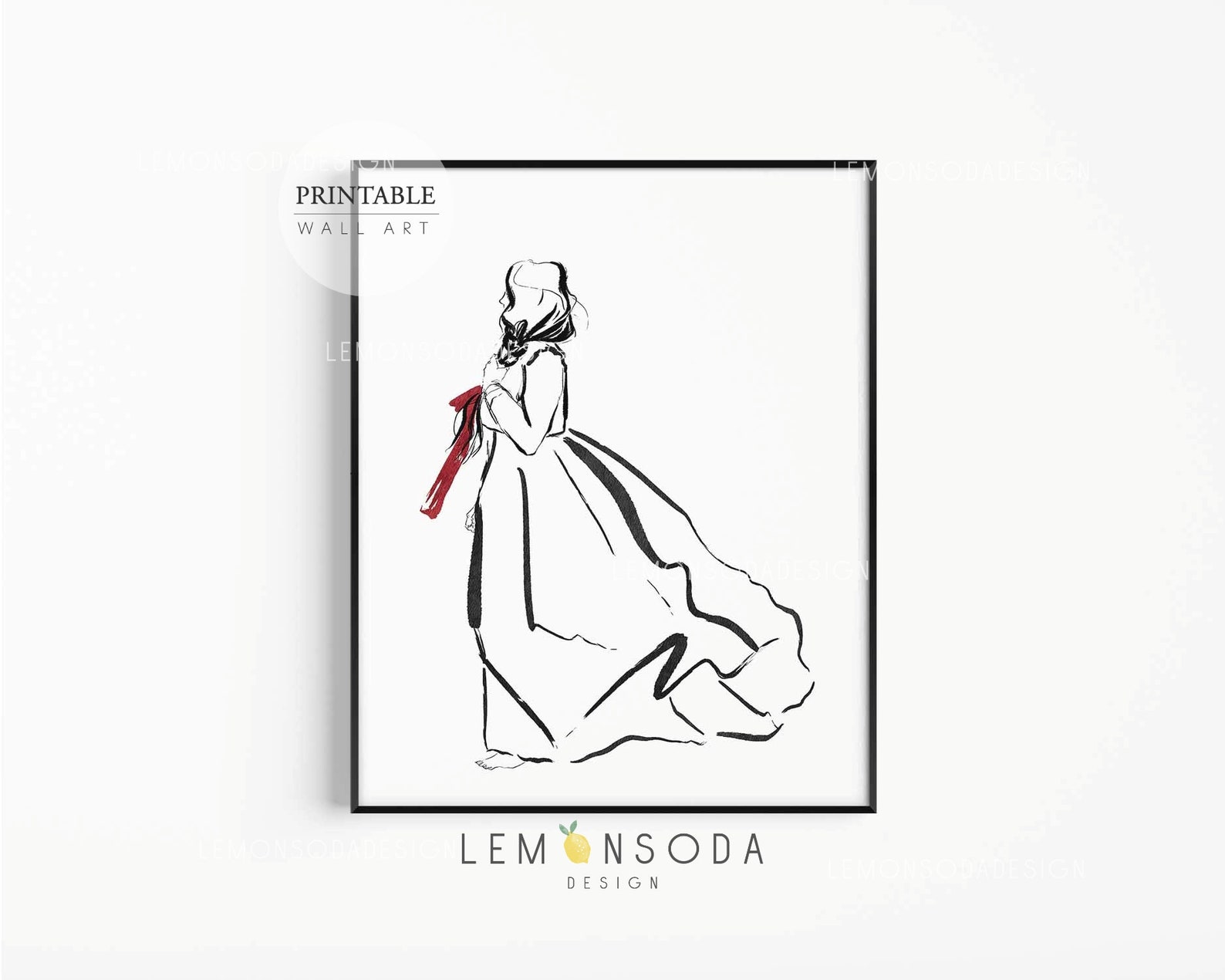 Set of 6 Korean Hanbok Woman Print Line Drawing Art Printable - Etsy