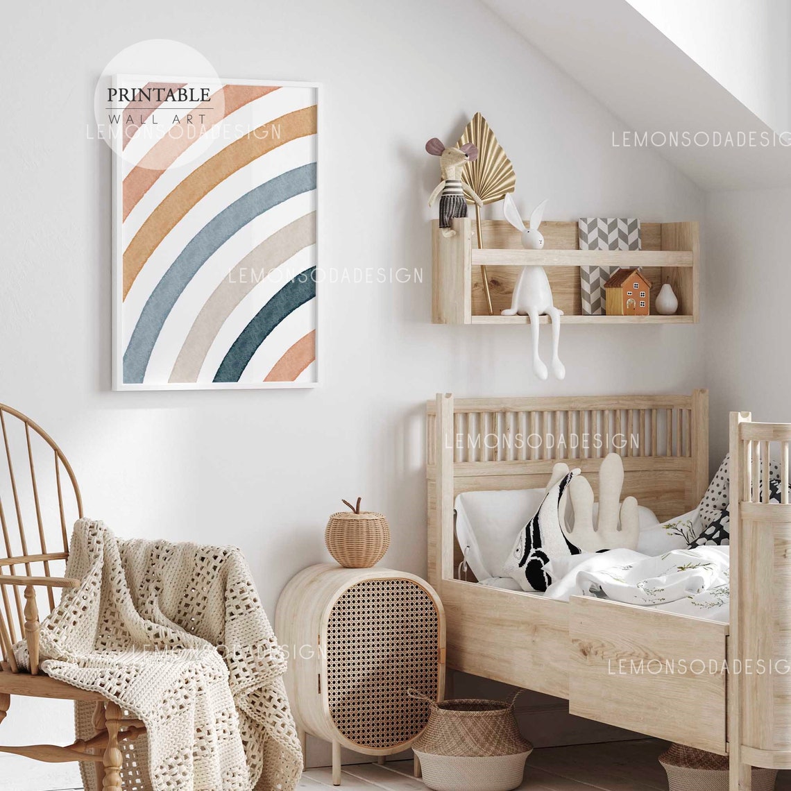 Printable Nursery Boho Rainbow Decor Neutral Boho Rainbow - Etsy