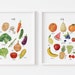 Hangul Set of 2 Fruits Vegetables Poster Printable Watercolor - Etsy