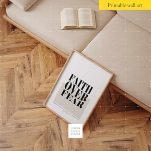 Faith Over Fear Print: Christian Minimalist Wall Art (digital Download ...