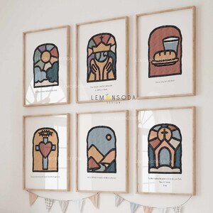 The Lord's Prayer Set of 6 Digital Print Bundle, Kids Bible Verse ...