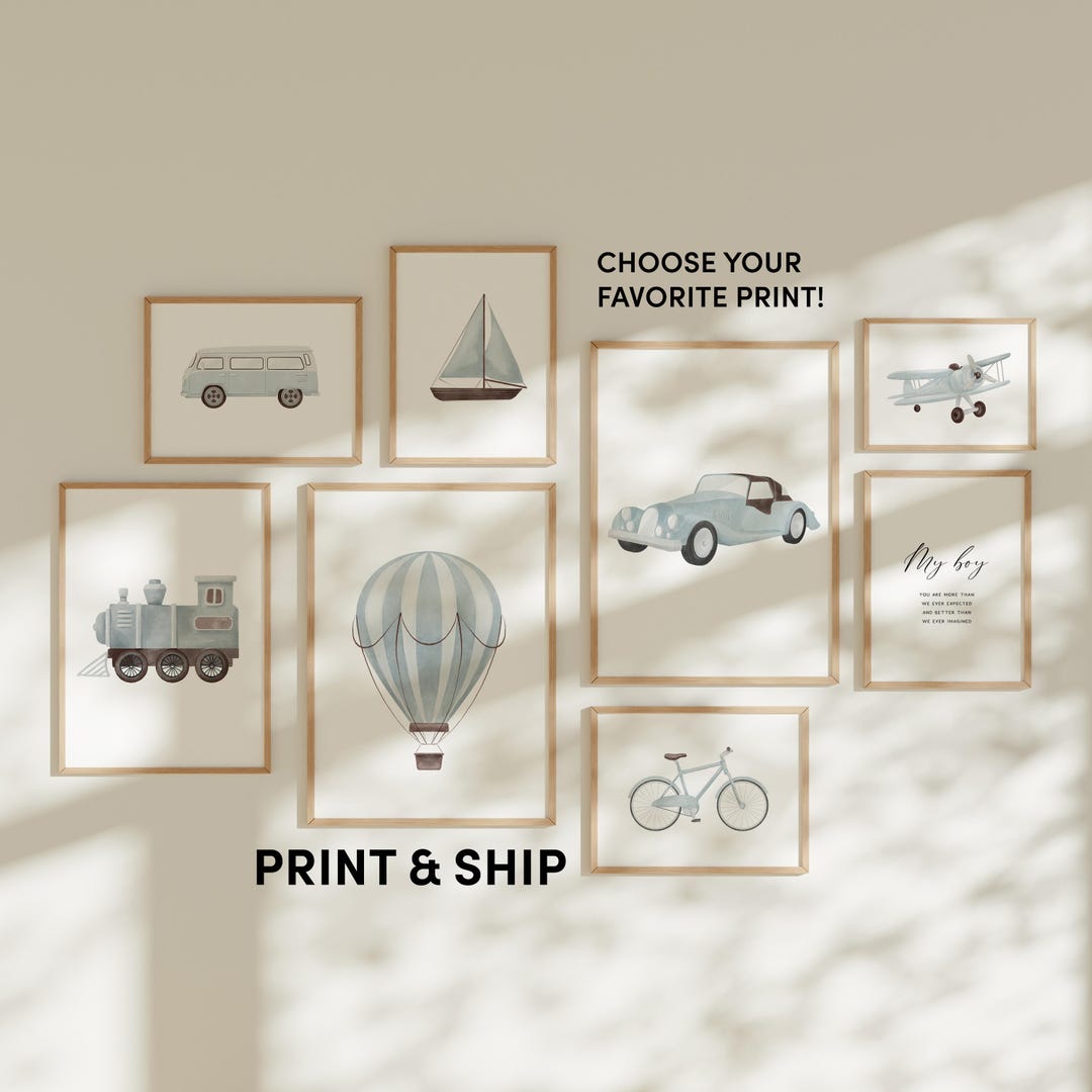 Blue Boys Transportation Print, Choose 1 Print, Print and Ship ...