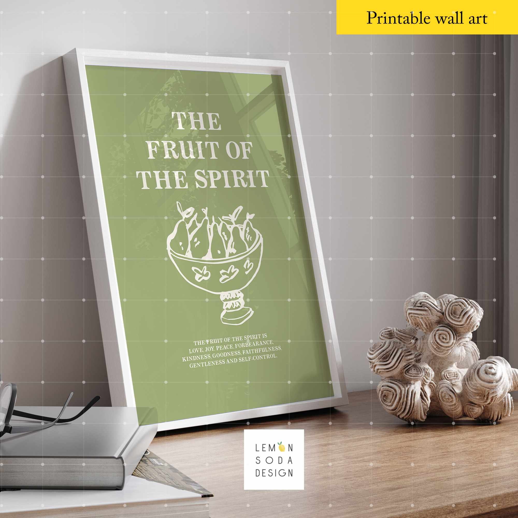 Sage Green Fruit of the Spirit Printable Wall Art (digital Download) - Etsy
