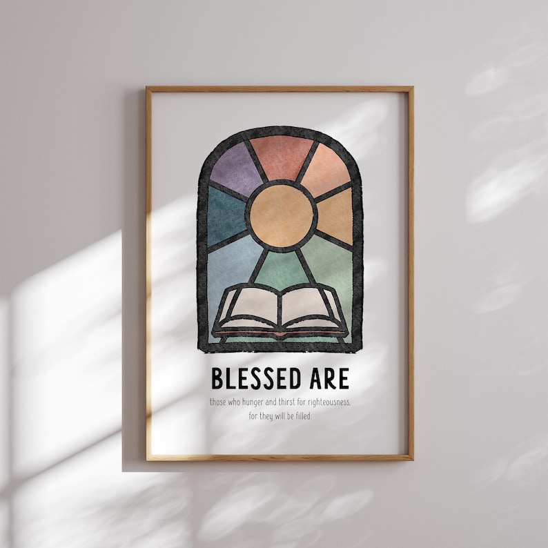 Beatitudes Bible Verse Print Set: Boho Christian Homeschool Decor ...