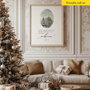 James 1:17 Print, Christian Wall Art Bible Verse Wall Art Christmas ...