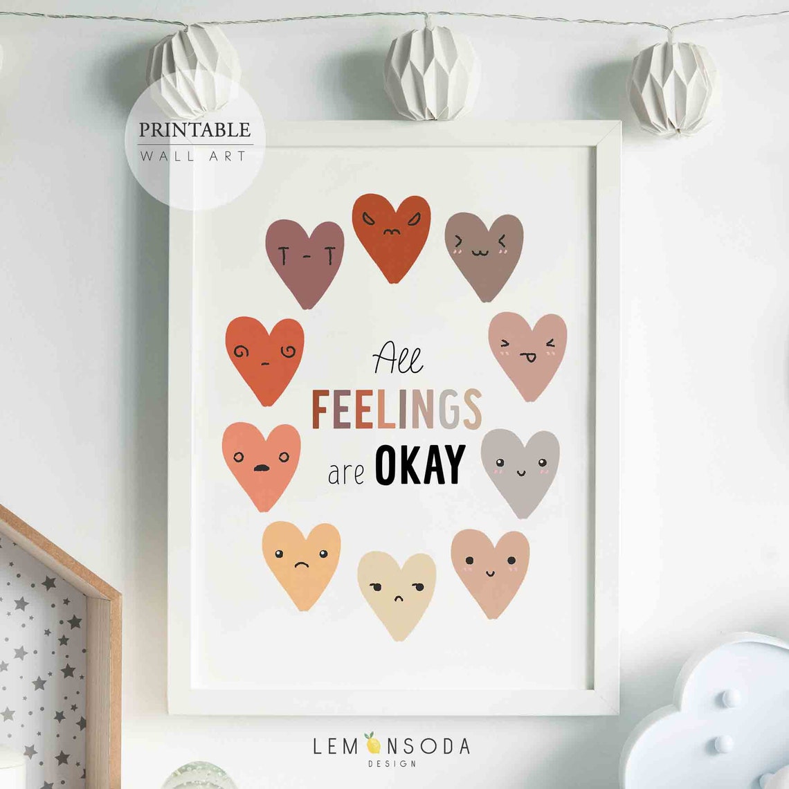 Printable Emotions Feelings poster All feelings are OK How | Etsy