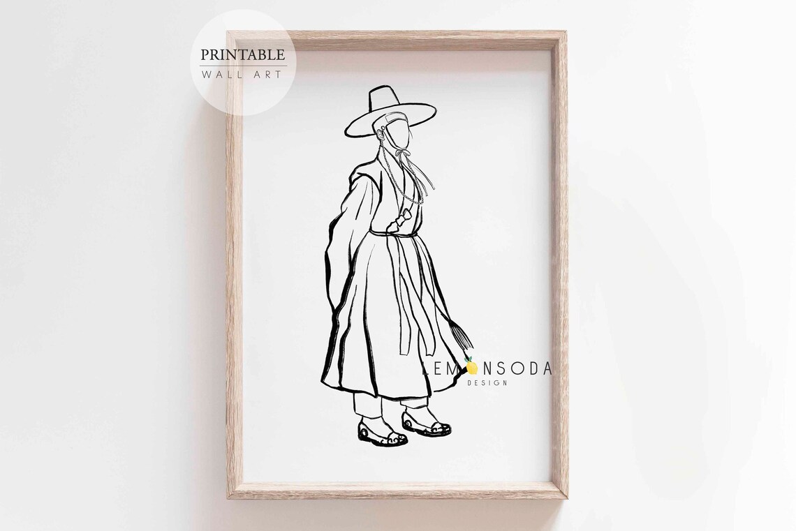 Printable Korean Art Korean Art Print Korean Line Drawing - Etsy