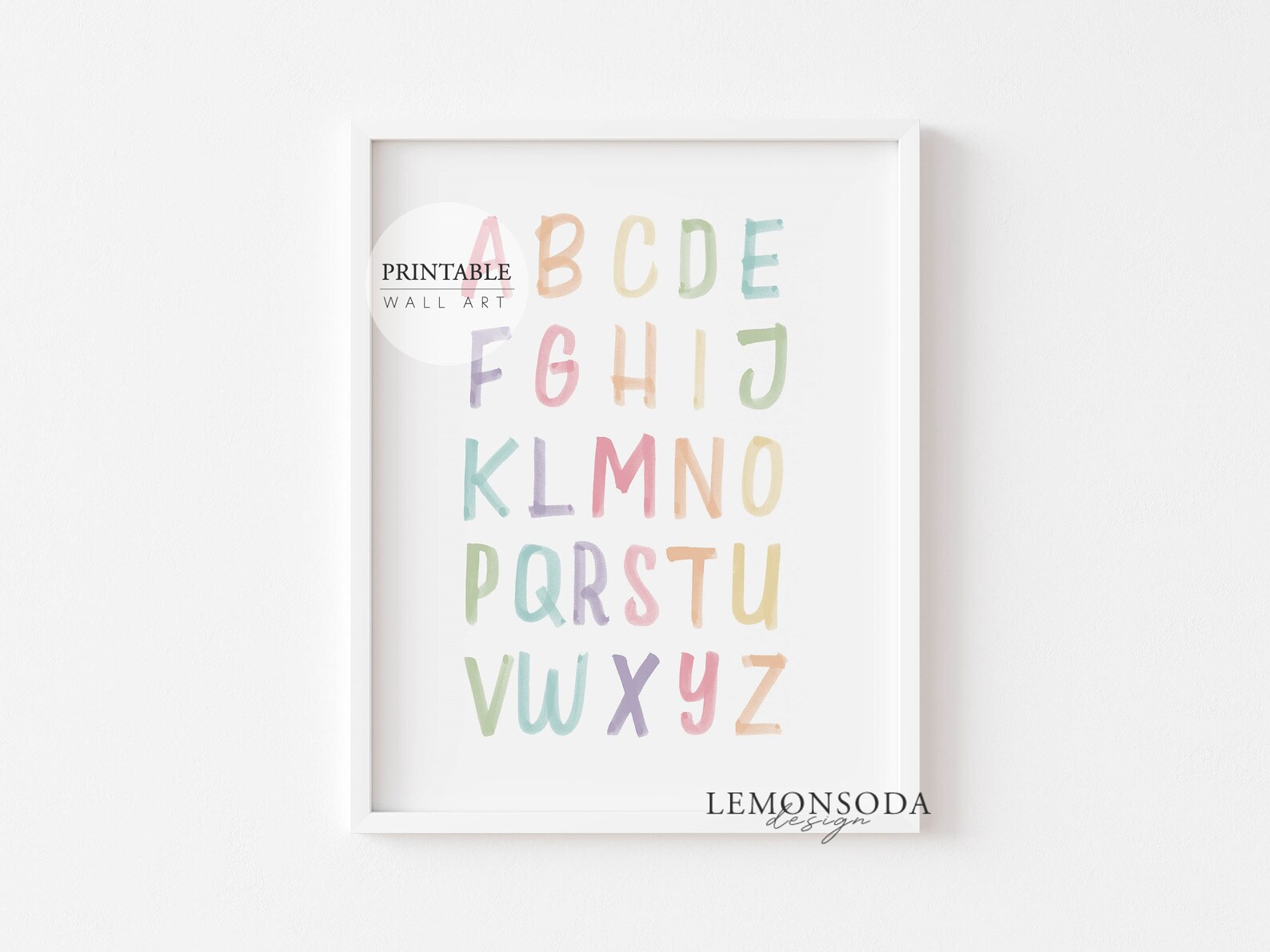 Pastel Alphabet Print Play Room Wall Shapes Days of Week - Etsy