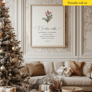 Isaiah 9:6 Print, Christmas Bible Verse Wall Art, Christmas Scripture ...