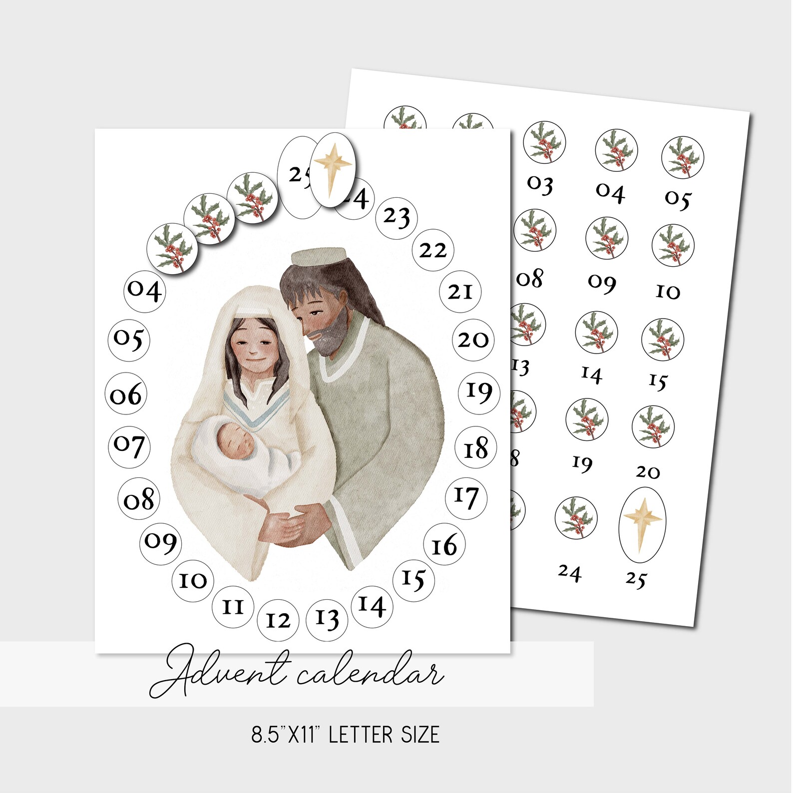 Advent Nativity Christmas Scripture Cards Calendar Christmas - Etsy