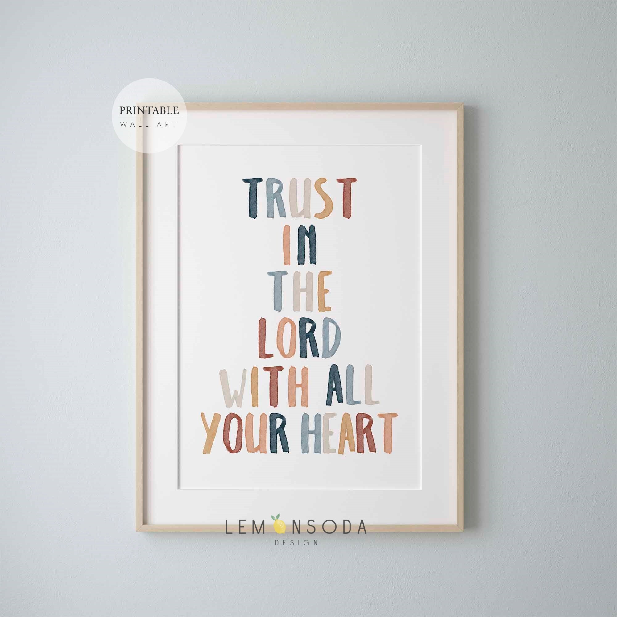 Proverbs 3:5 Trust in the Lord Print Christian Nursery Decor - Etsy