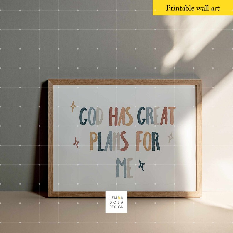 God Has a Plans for You Christian Kids Scripture Art: Boho Nursery ...