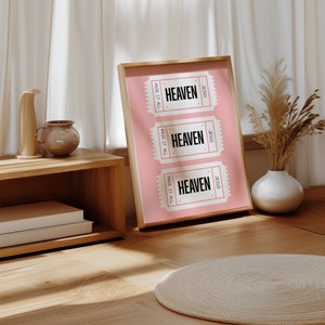 Pink Heaven Ticket Print, Christian Wall Decor (digital Download) - Etsy