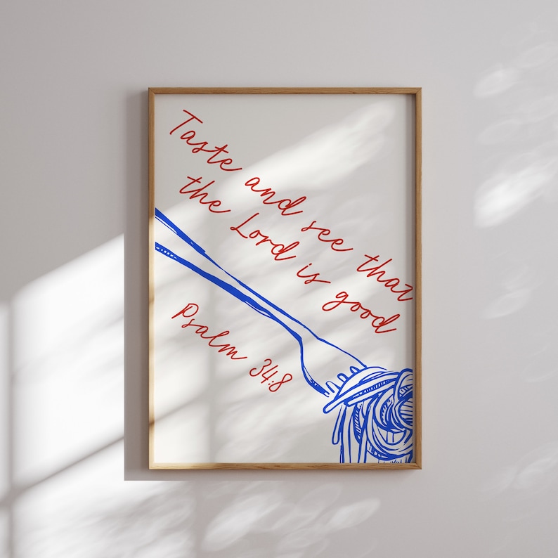 Pasta Bible Verse Print: Modern Christian Kitchen Art (digital Download ...