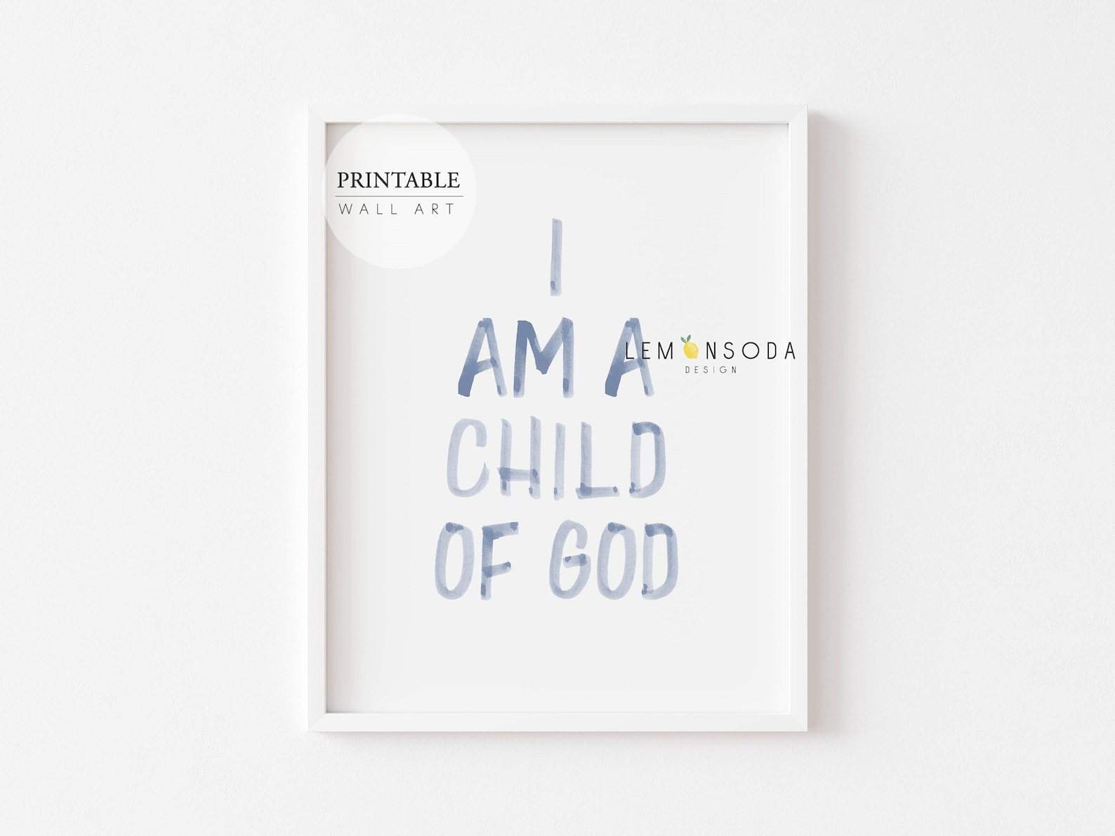 Set of 3 Blue Nursery Print Bible Verse Wall Art I Am a | Etsy