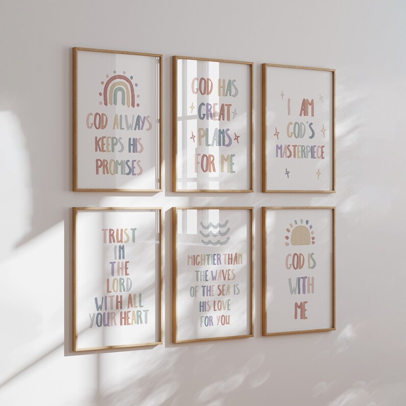 Kids Bible Verse Nursery Posters: Christian Scripture Wall Art (set of ...