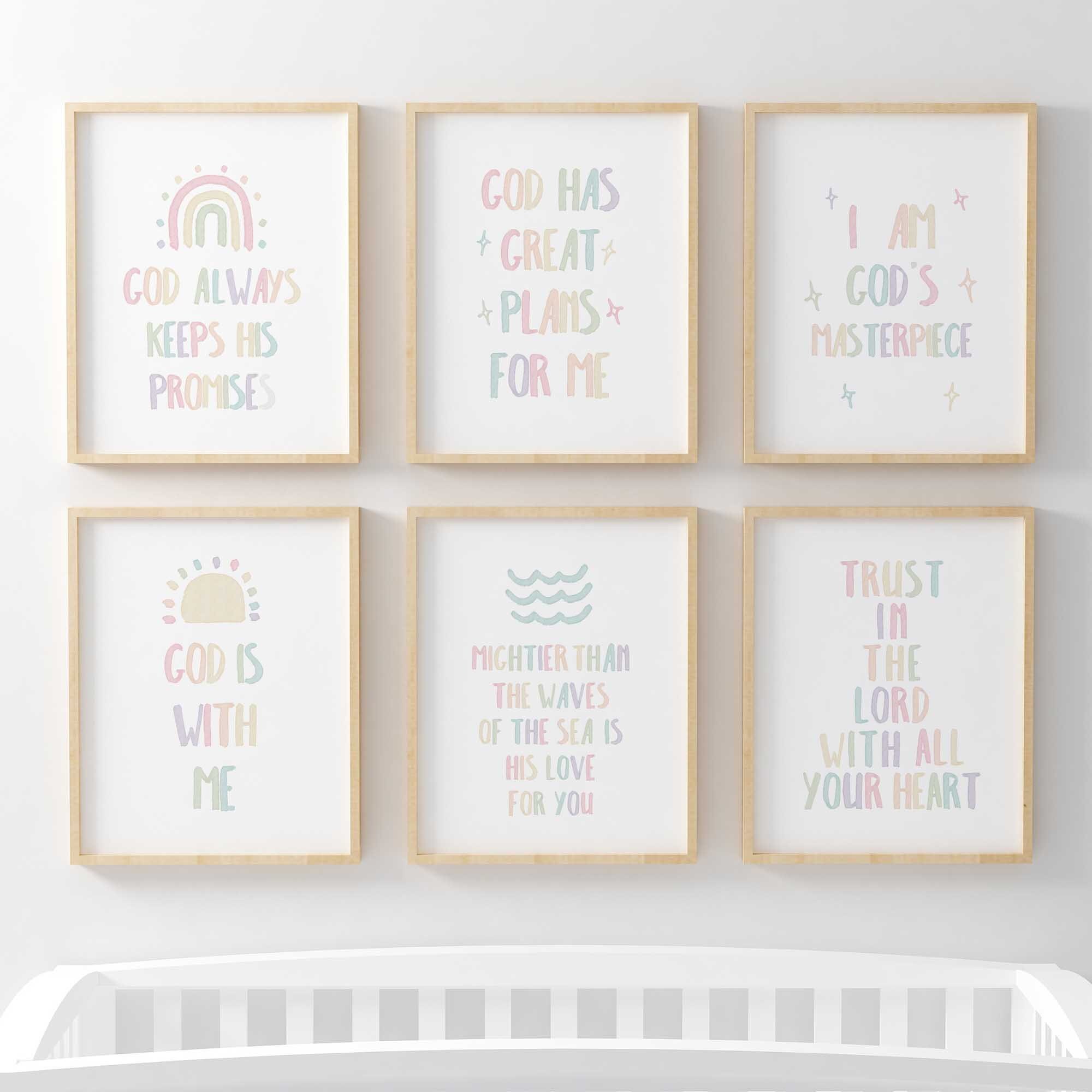 Kids Bible Verse Nursery Posters: Christian Scripture Wall Art (set of ...