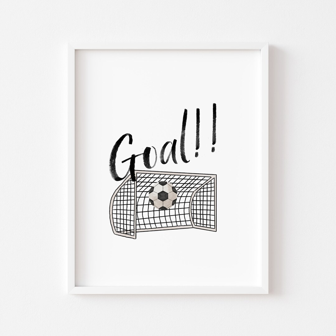 Soccer Goal Sign Print, Printable Soccer Player Wall Art, Vintage ...