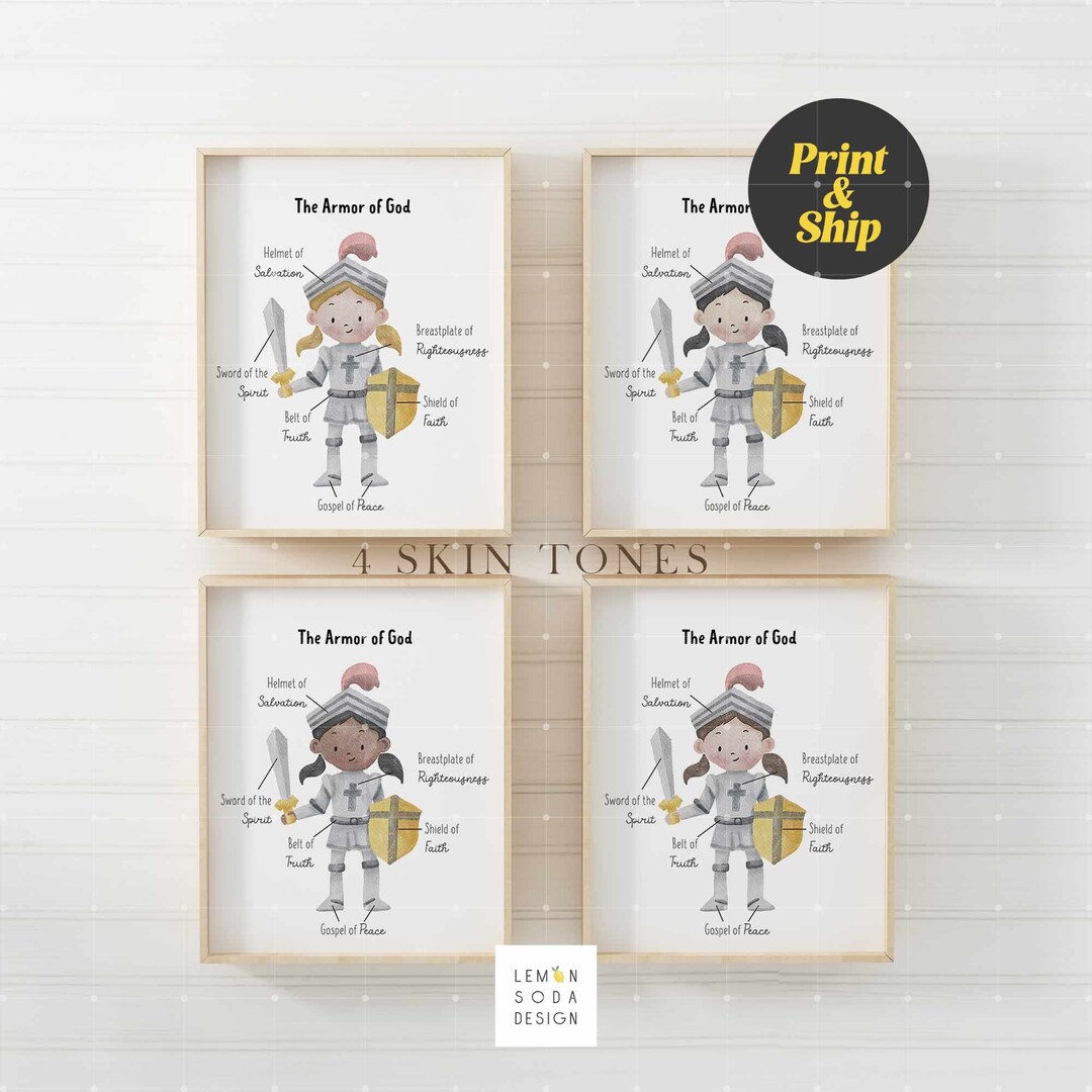 The Armor of God Poster, Printed and Shipped, Physical Print, Christian ...