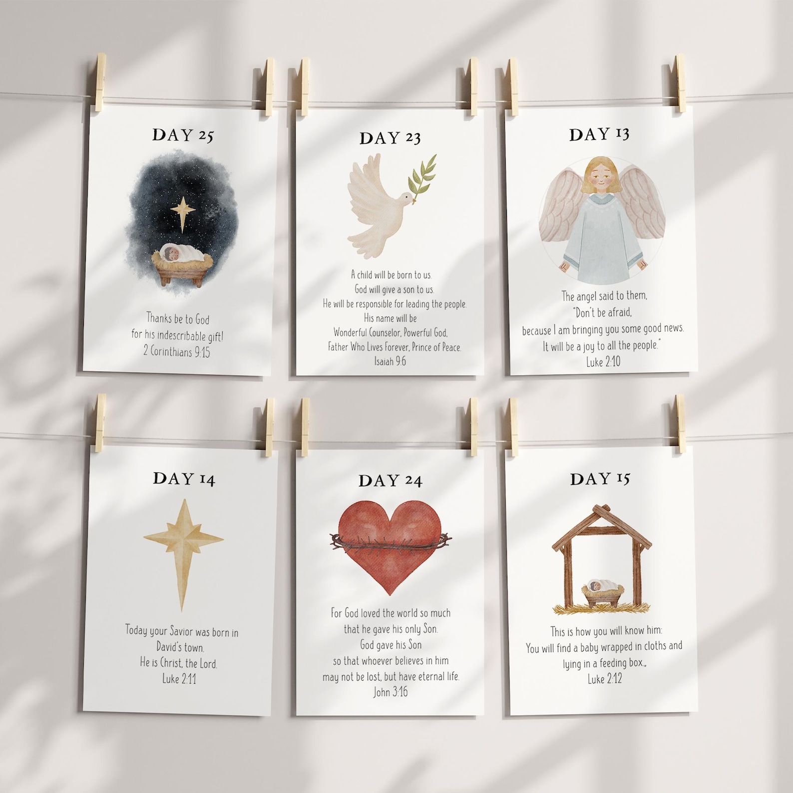 Editable Nativity Advent Bible Verse Flash Cards Template (digital ...