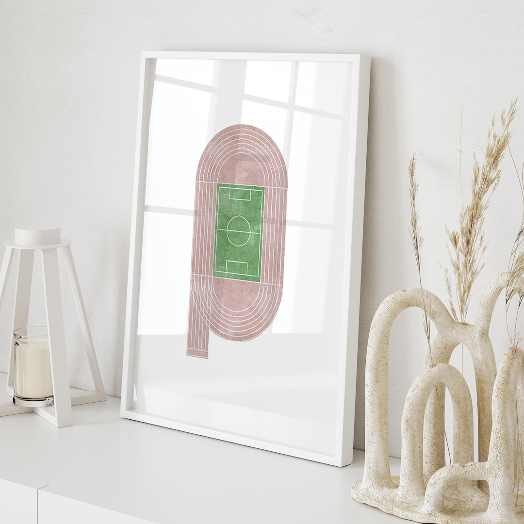 Running Track Wall Art, Watercolor Track and Field Poster, Minimalist ...