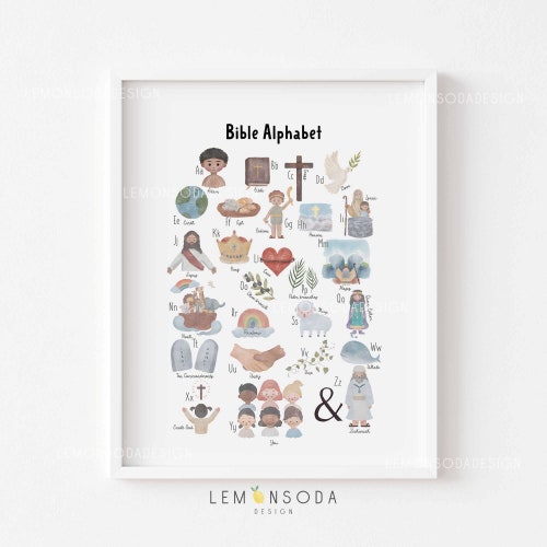 Kids Bible Alphabet Print Printable Christians Educational - Etsy