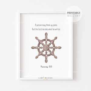 Nautical Kids Nursery Bible Set of 6, Printable Wall Art, Summer Sunday ...